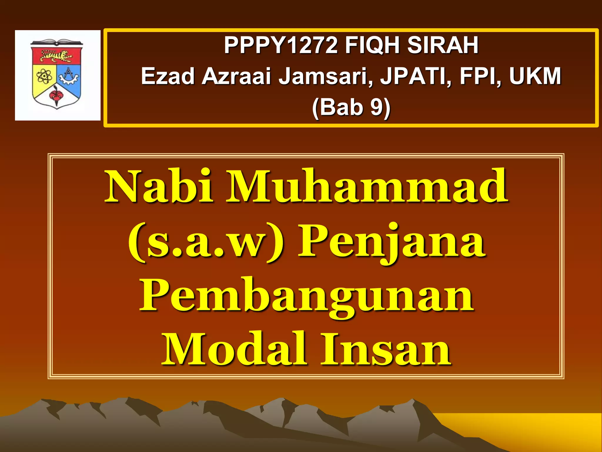 Nabi Muhammad SAW Penjana Pembangunan Modal Insan | PDF