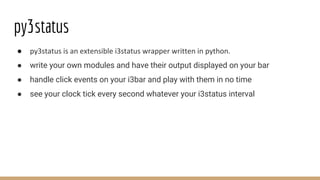 Py3status & xrand r | PPT