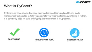 Machine Learning with PyCarent + MLflow | PDF | Computing | Technology & Computing