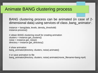 Pyclustering tutorial - BANG | PPT
