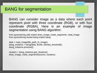 Pyclustering tutorial - BANG | PPT