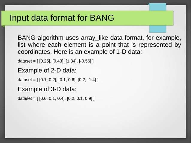 Pyclustering tutorial - BANG | PPT
