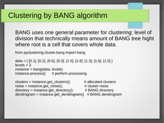 Pyclustering tutorial - BANG | PPT
