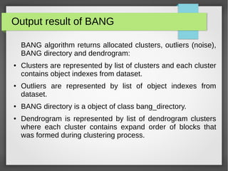Pyclustering tutorial - BANG | PPT