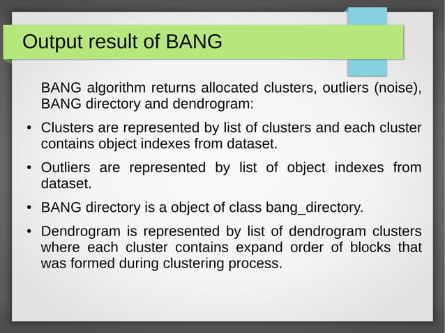 Pyclustering tutorial - BANG | PPT