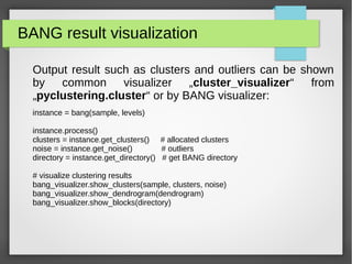 Pyclustering tutorial - BANG | PPT