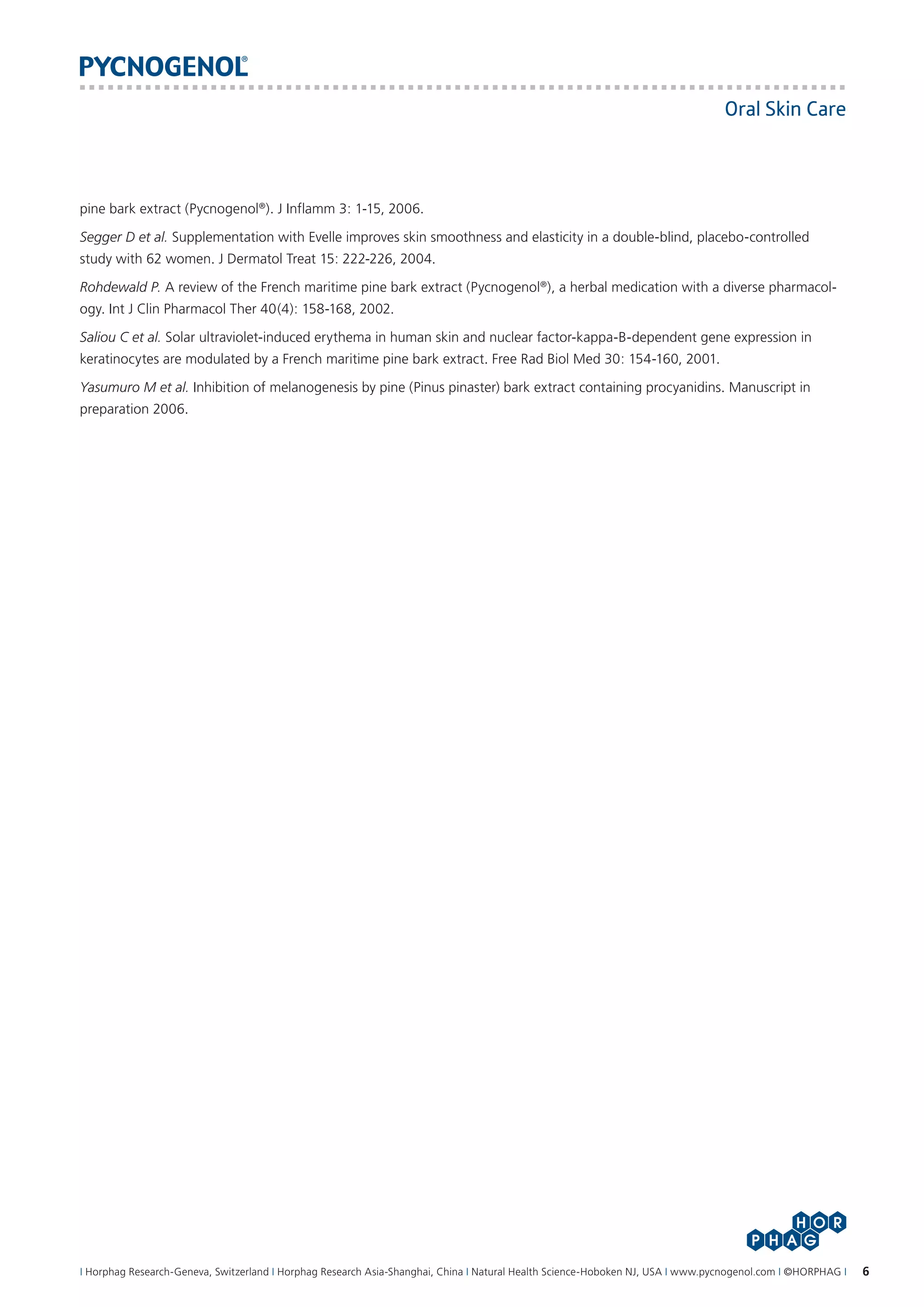 Pycnogenol For Oral Skin Care | PDF