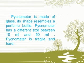 Describing Technical Object ; Pycnometer | PPT