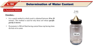 Pycnometer method (water content) machen link | PDF