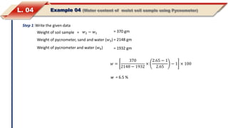 Pycnometer method (water content) machen link | PDF