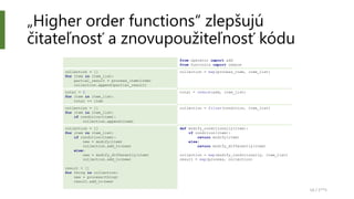 Tipy a triky na používanie funkcionálnych vlastností Pythonu | PPT