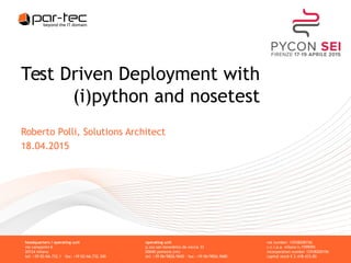 Test Drive Deployment with python and nosetest | PDF | Cloud Computing ...