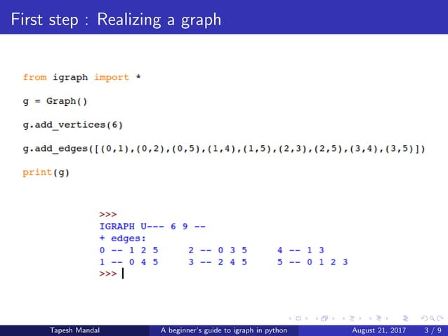 A beginner's guide to igraph in python | PPT