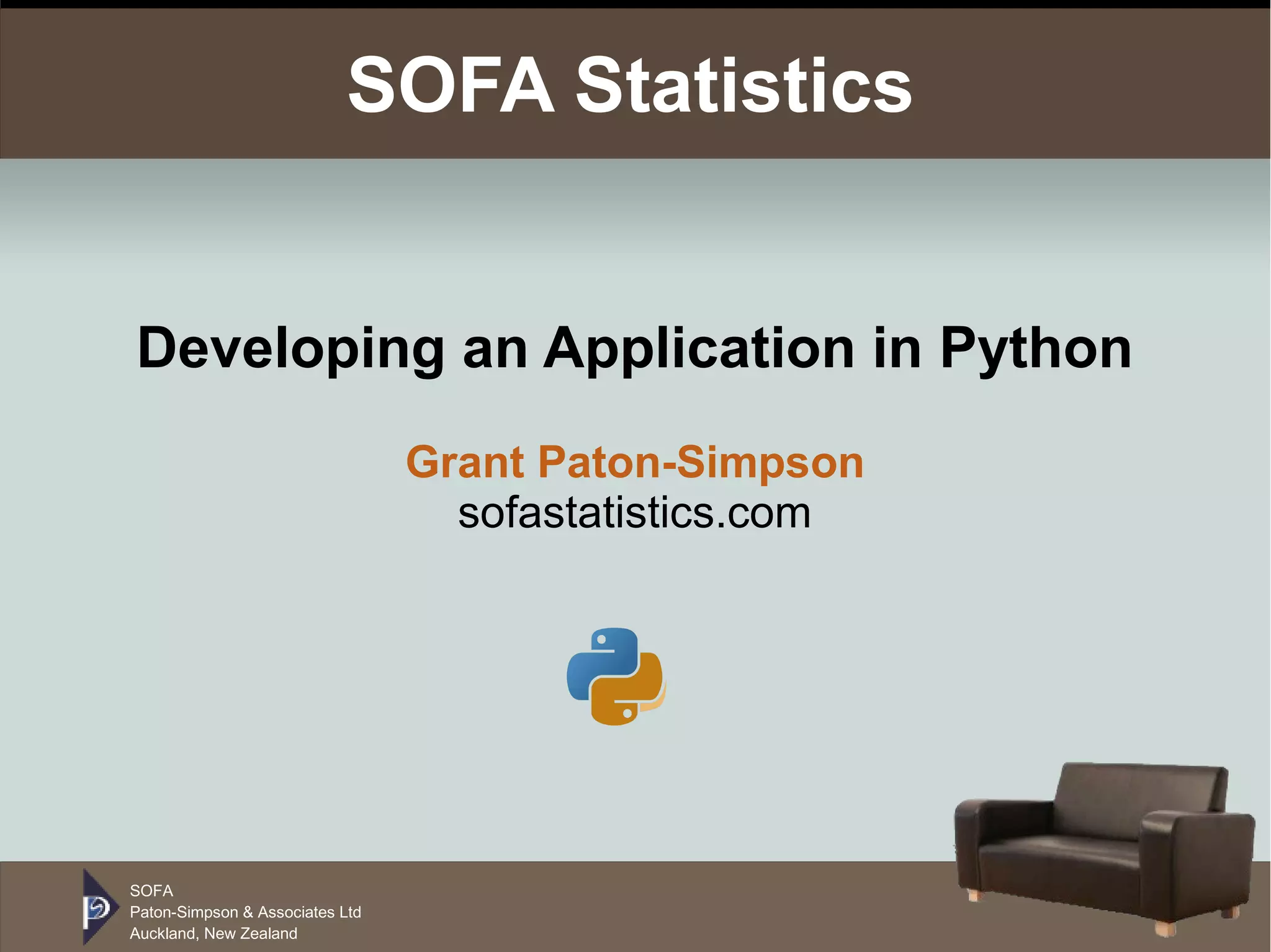 SOFA Statistics - Developing a Python Application | PPT