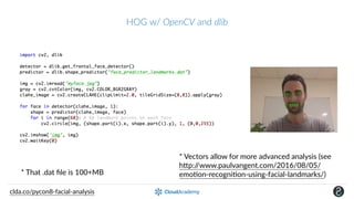Facial Analysis Techniques for Pythonista (and beyond!) - PyCon8 | PPT