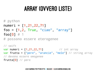 Pycon 8 python e swift | PPT