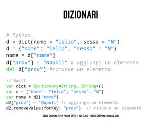 Pycon 8 python e swift | PPT