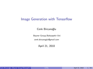 Image Generation with Tensorflow | PDF