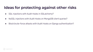 Secure your Web Application With The New Python Audit Hooks | PPT