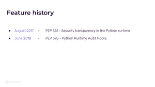 Secure your Web Application With The New Python Audit Hooks | PPT