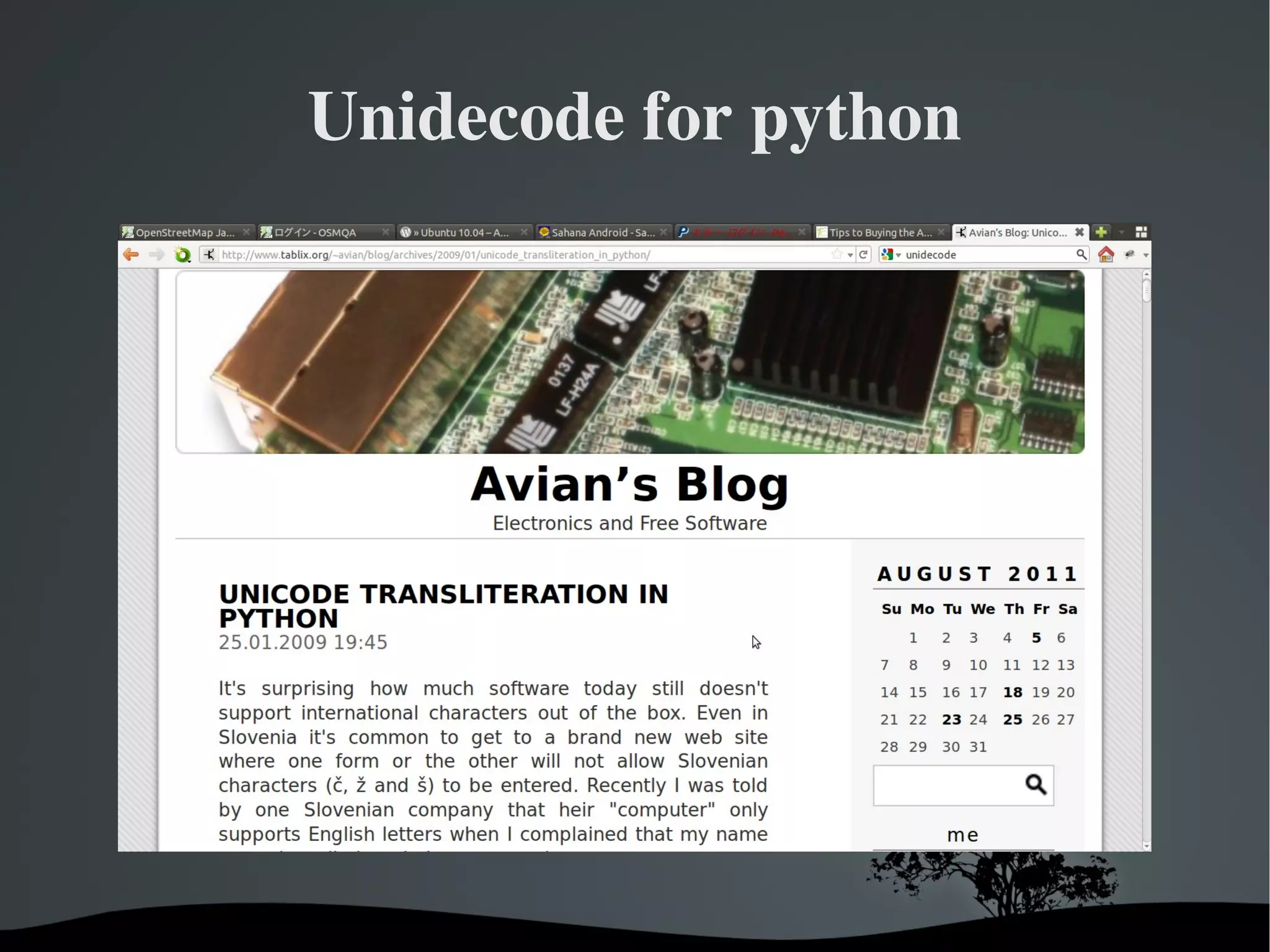 unihandecode: An Unicode transliteration library | PPT