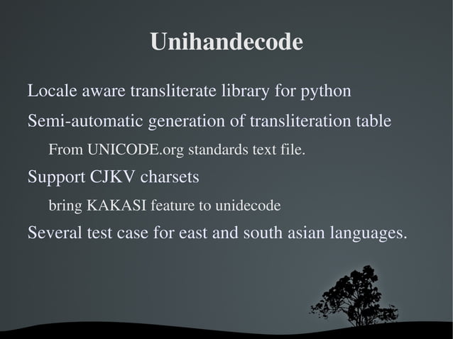 unihandecode: An Unicode transliteration library | PPT