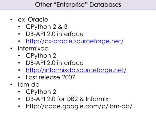 Relational Database Access with Python | PPT