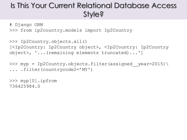 Relational Database Access With Python Ppt