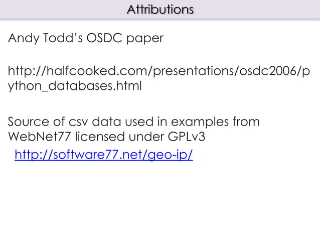 Relational Database Access with Python | PPT
