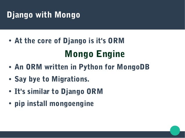 Django with MongoDB using MongoEngine