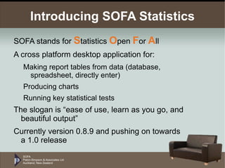 Developing and releasing SOFA Statistics | ODP