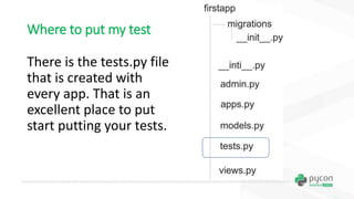 A Beginer's Guide to testing in Django | PPT