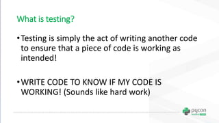 A Beginer's Guide to testing in Django | PPT