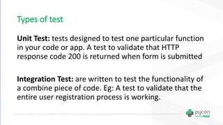 A Beginer's Guide to testing in Django | PPT