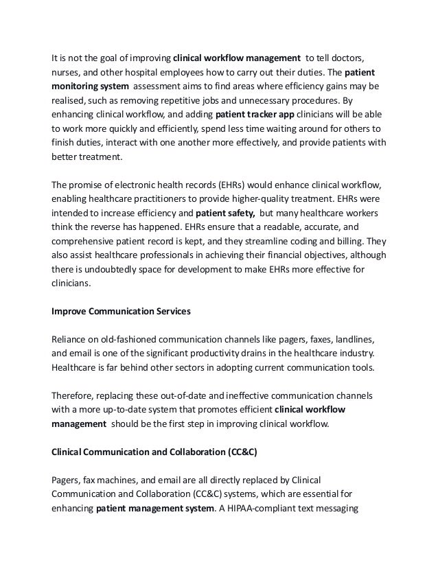 Ways to Improve Clinical Workflow Management | PDF