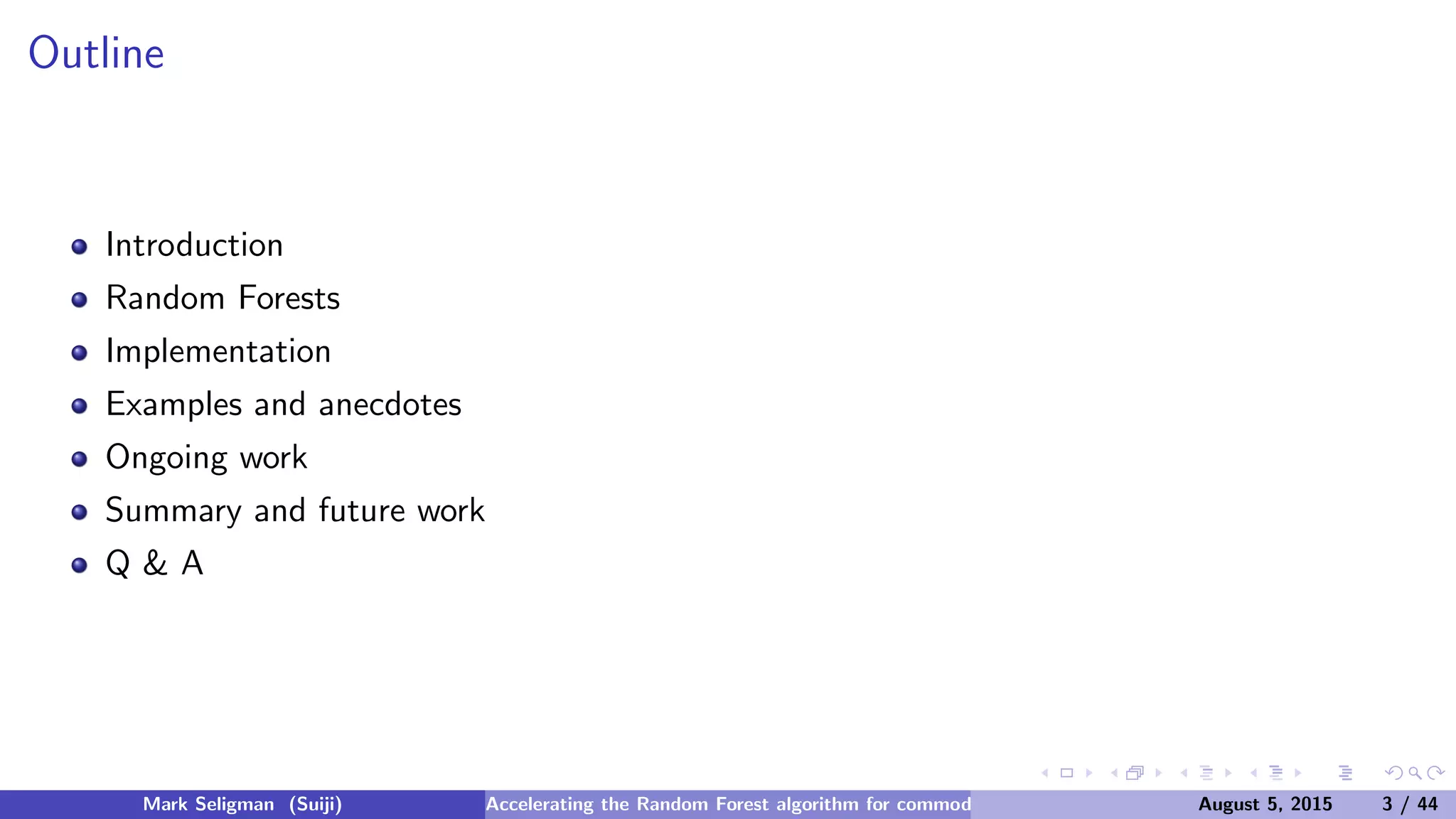 Accelerating the Random Forest algorithm for commodity parallel- Mark Seligman | PDF