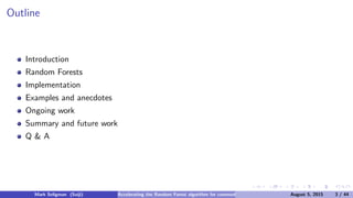 Accelerating the Random Forest algorithm for commodity parallel- Mark Seligman | PDF