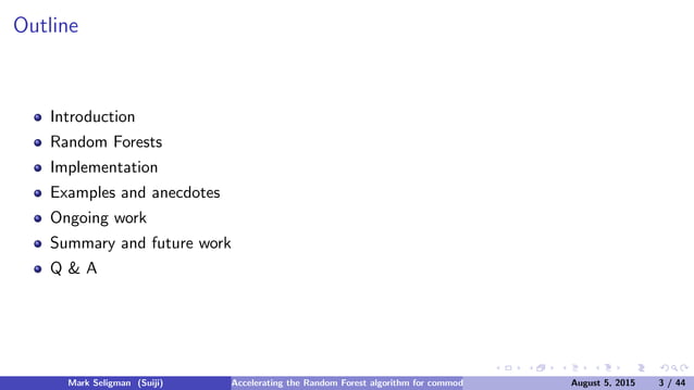 Accelerating The Random Forest Algorithm For Commodity Parallel Mark Seligman Pdf
