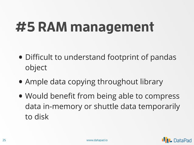 Practical Medium Data Analytics with Python (10 Things I Hate About pandas, PyData NYC 2013) | PDF
