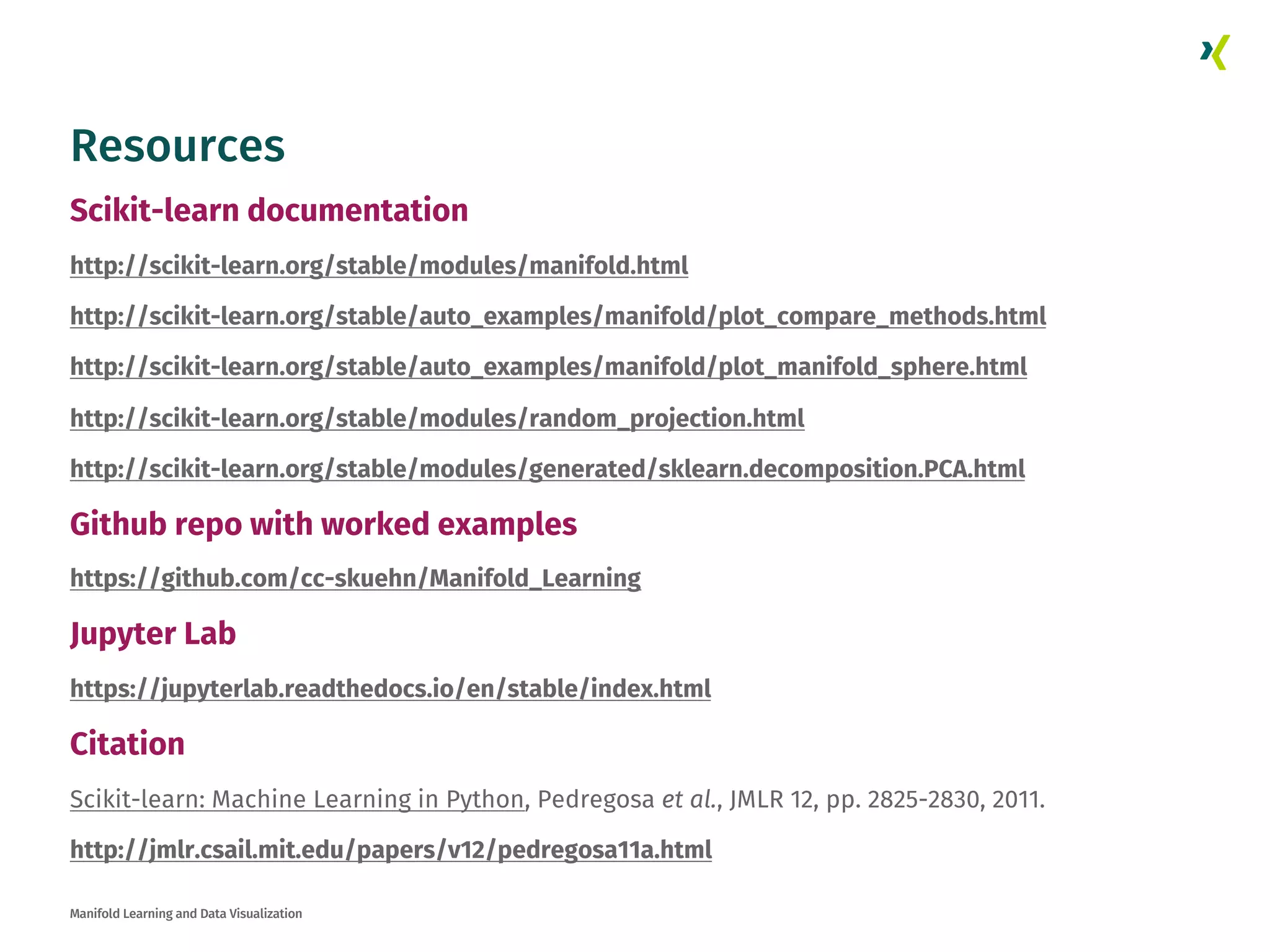 Manifold Learning and Data Visualization | PDF