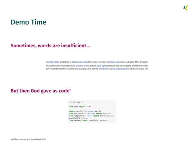 Manifold Learning and Data Visualization | PPT