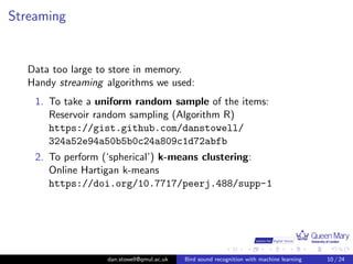 Who's singing? Automatic bird sound recognition with machine learning ...