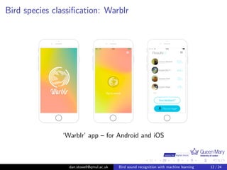 Who's singing? Automatic bird sound recognition with machine learning ...