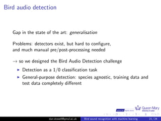 Who's singing? Automatic bird sound recognition with machine learning ...