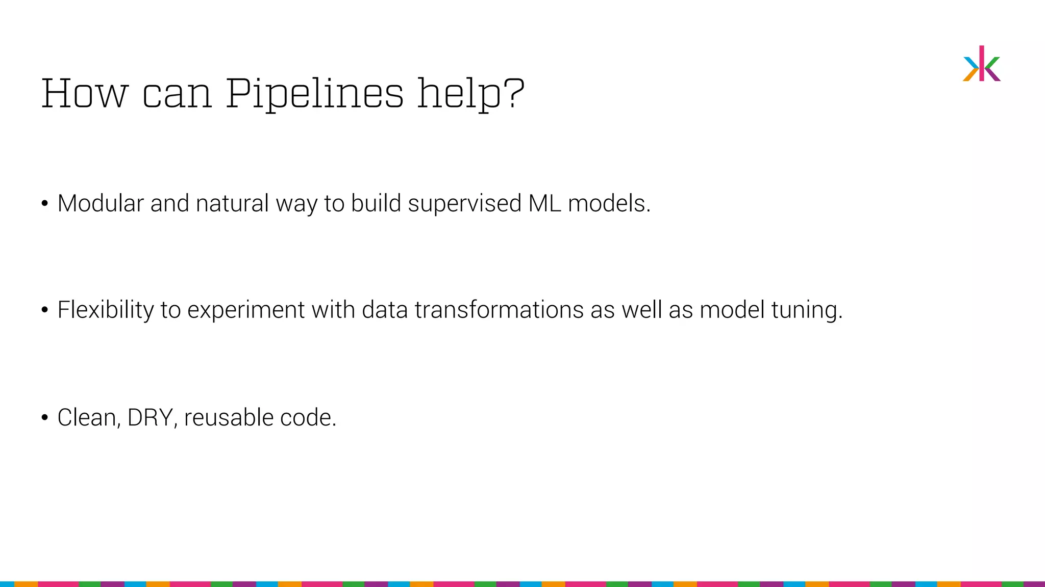 Taking your machine learning workflow to the next level using Scikit-Learn Pipelines | PPT