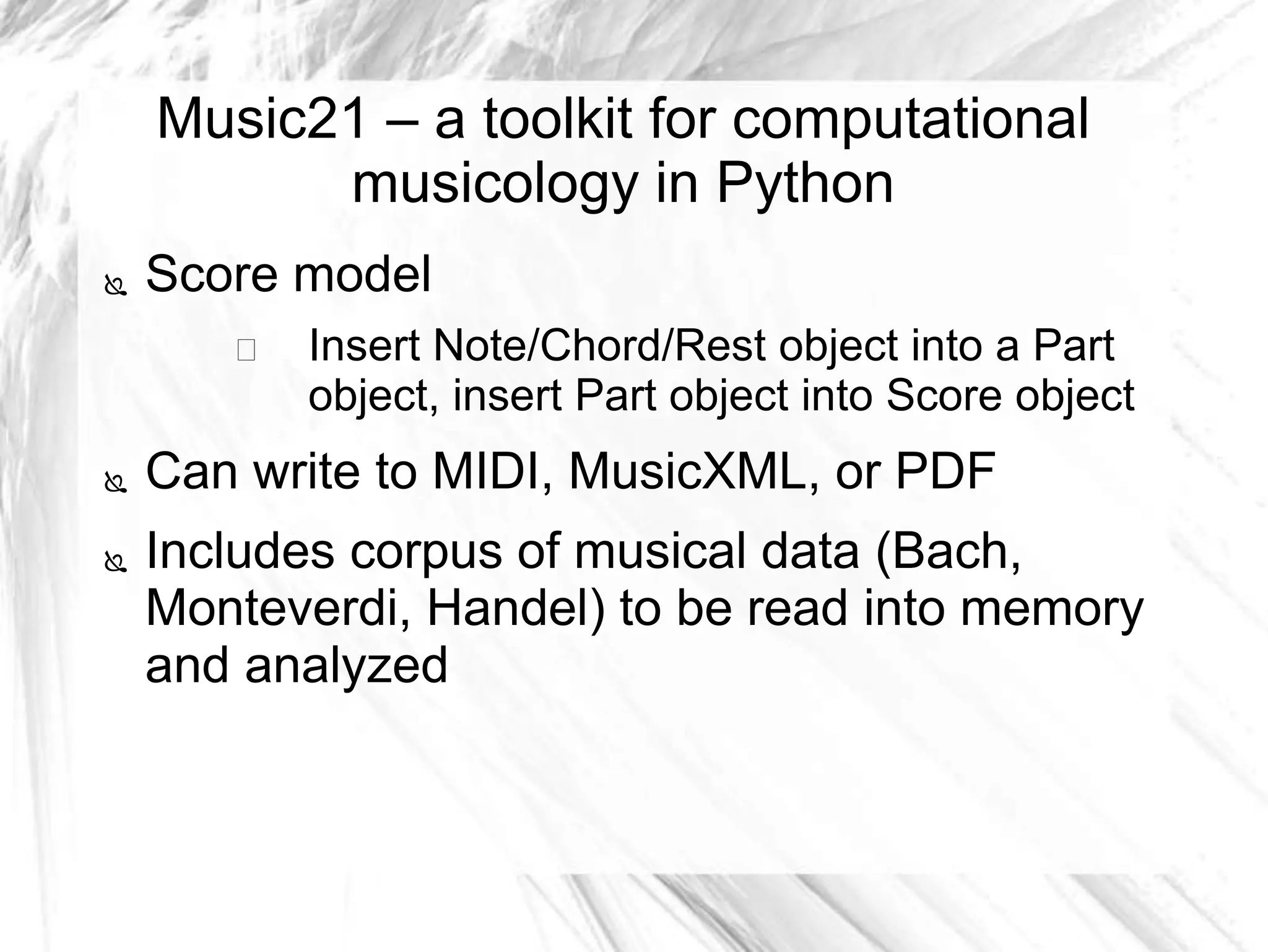 Computational Musicology in Python | PPT Computational Musicology in Python | PPT