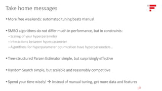 Towards automating machine learning: benchmarking tools for hyperparameter tuning - Dr. Thorben ...