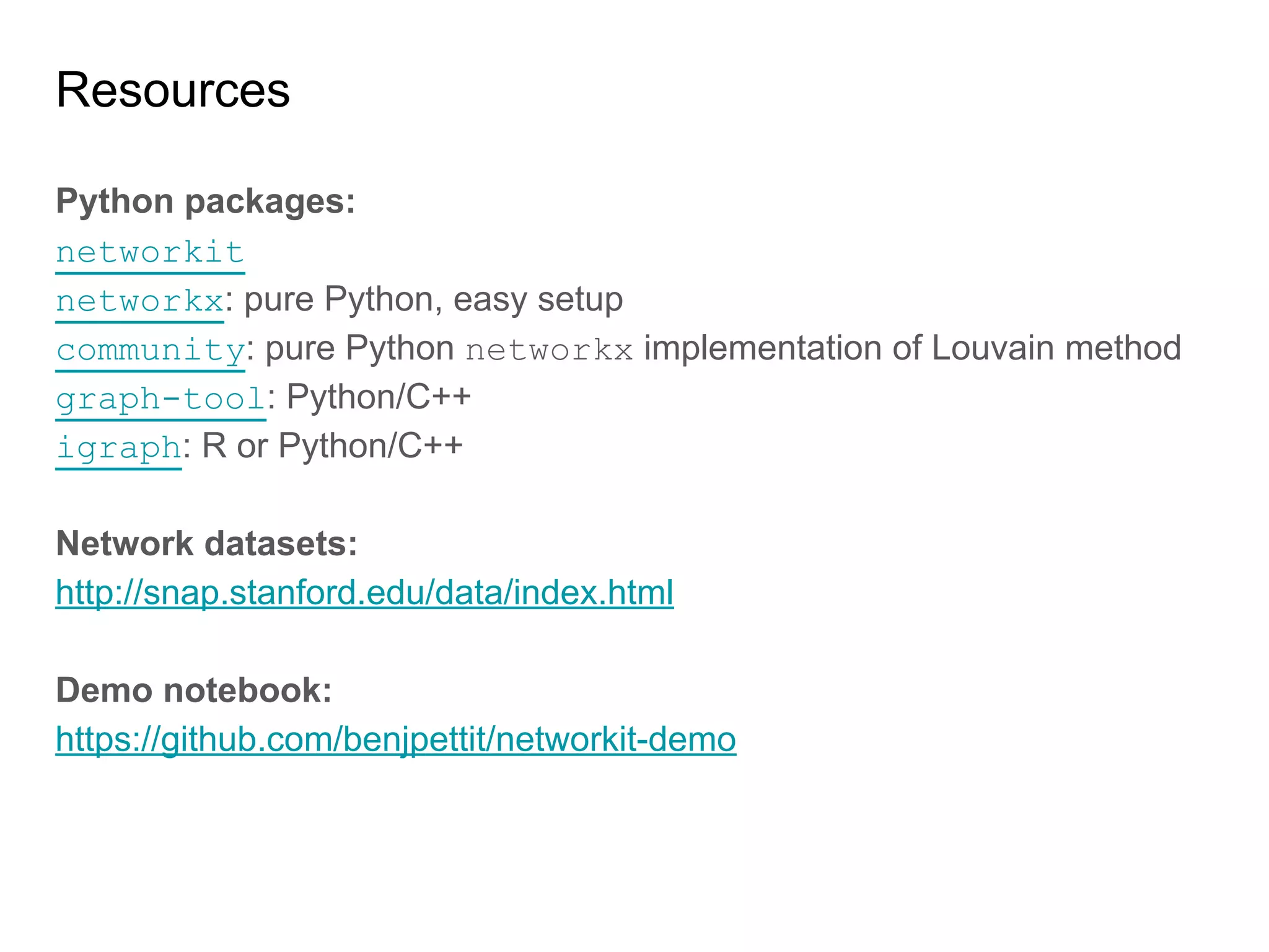 Community detection in graphs with NetworKit | PDF