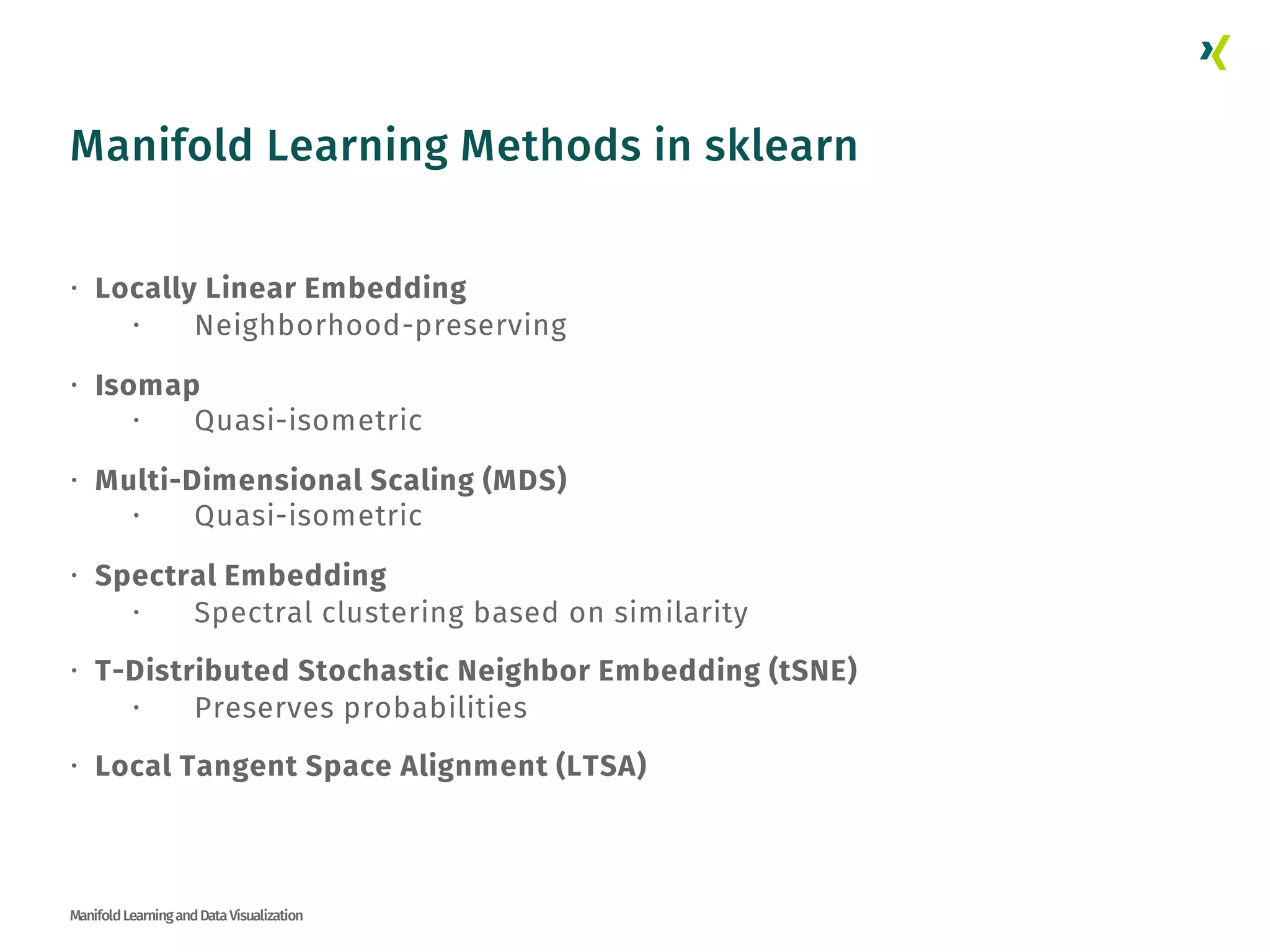 Talk at PyData Berlin about Manifold Learning and Applications | PPT