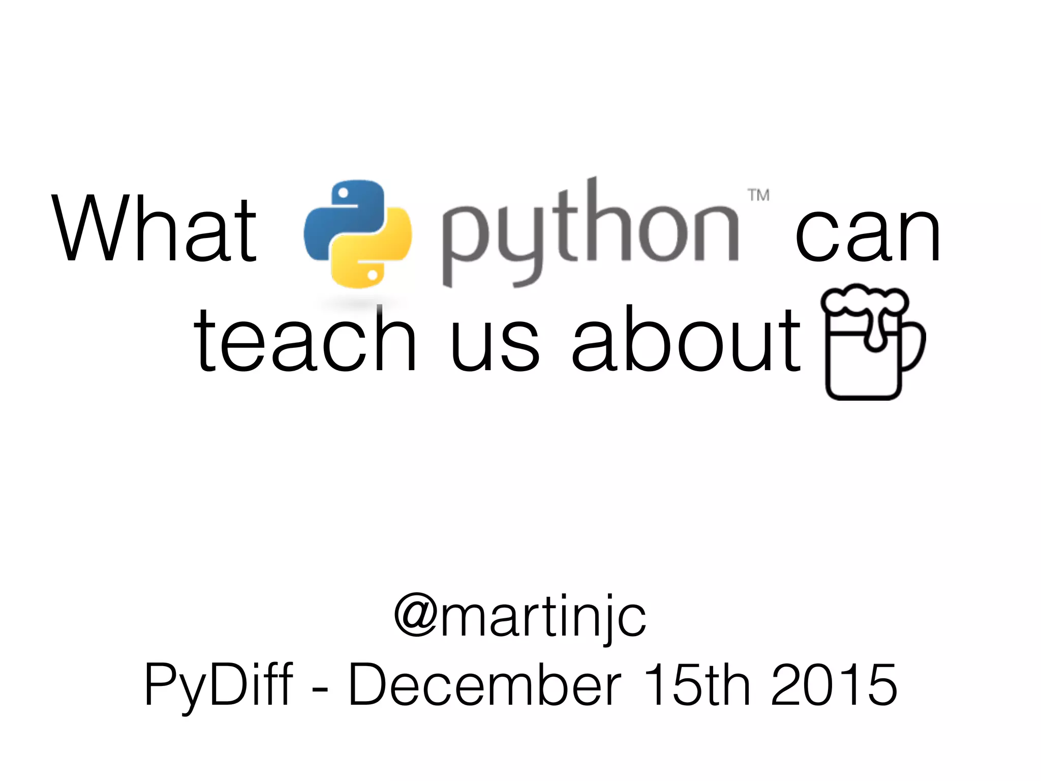 Pydiff What Python Can Teach Us About Beer Pdf